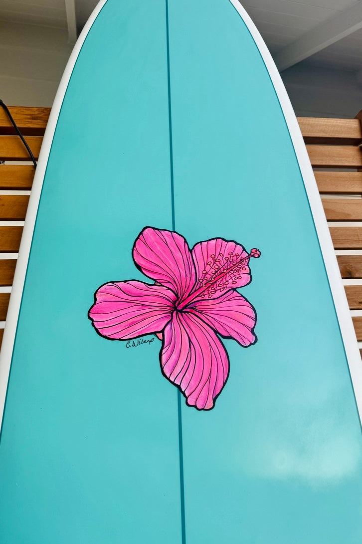 Hibiscus Flower Surfboard “decal” – Colleen Wilcox Art