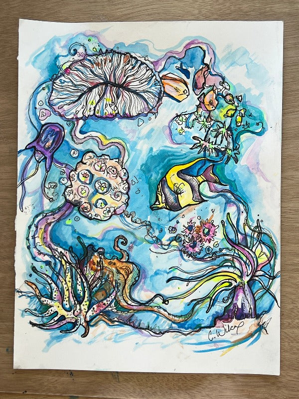 Undersea Medley Original Sketch – Colleen Wilcox Art